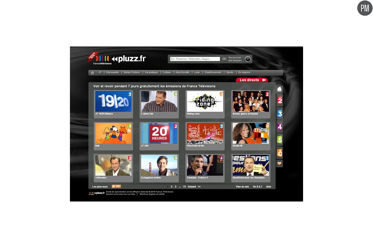 Photo : Le site pluzz.fr - Puremédias