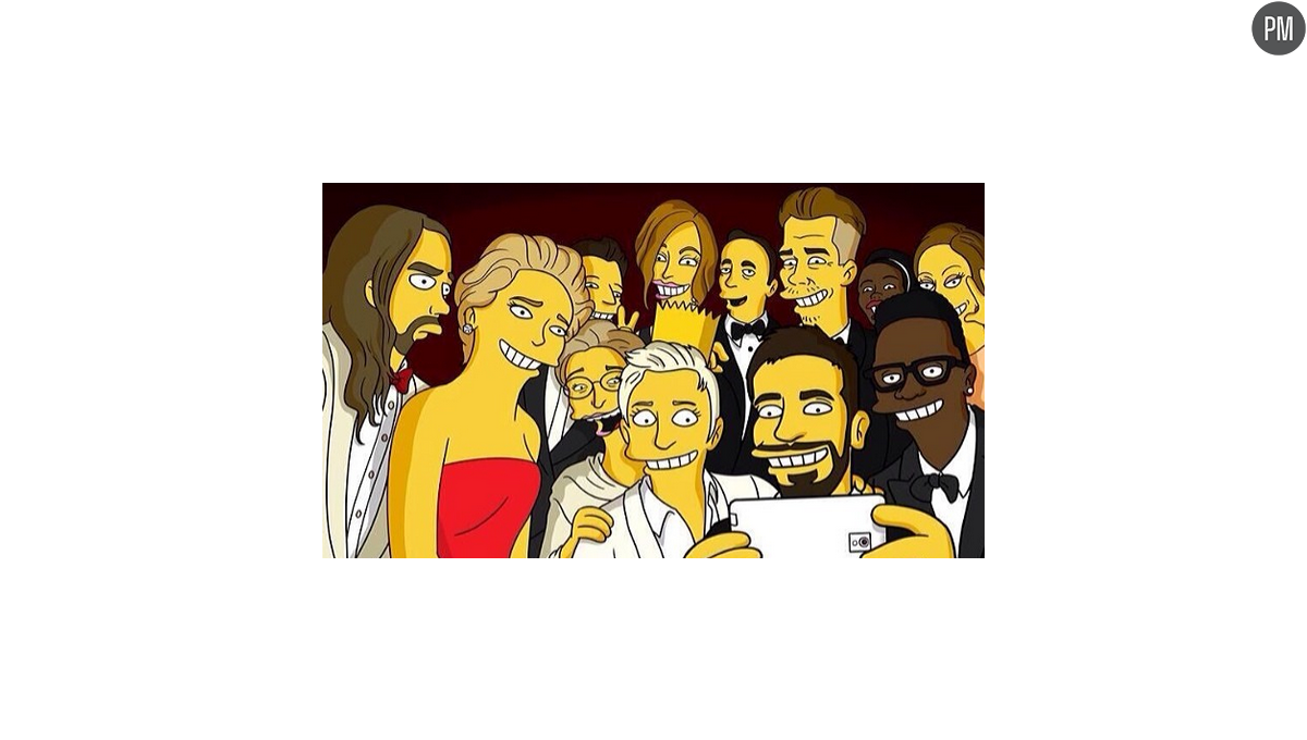 Oscar Selfie Simpsons Oscar Nominees Gather For A Chummy Night Of